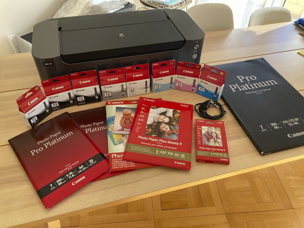 Imprimante Canon PIXMA PRO-10 + cartouches + papiers photo (D'occasion ...