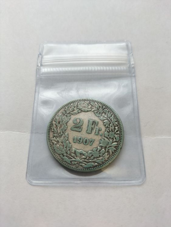 Silbermünze Helvetia 2 Franken 1907 Schweiz *selten* | Kaufen auf Ricardo