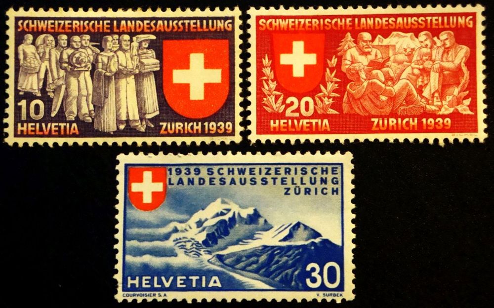 1939 : LANDI / Expo. Suisse* # 219-221 SBK 15.- - (Neu (gemäss Beschreibung)) in Thun für CHF 1 ...