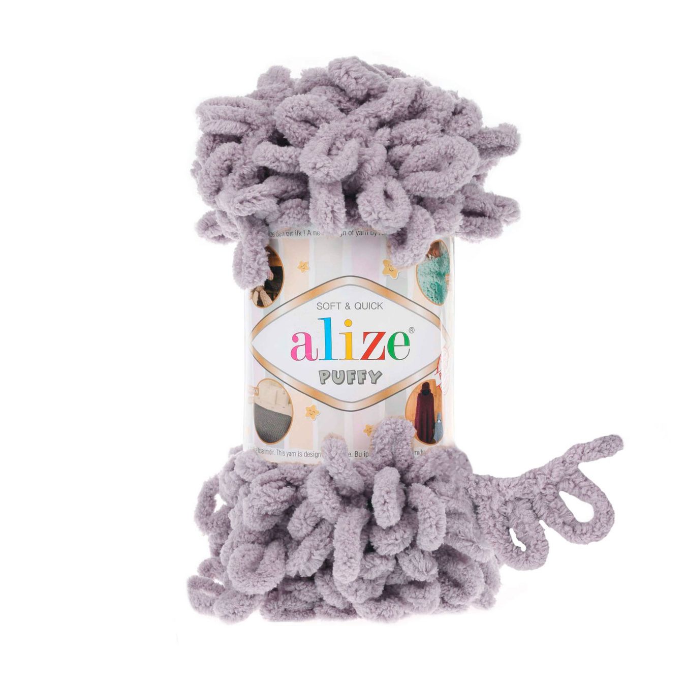 5x Laine à crocheter avec les mains Alize Puffy 268 Gris (Neu und ...