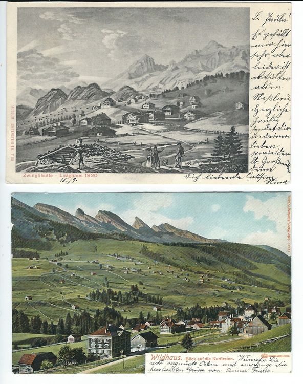 2 antike Postkarten Wildhaus Toggenburg ab 1902 (Gebraucht) in Flums ...