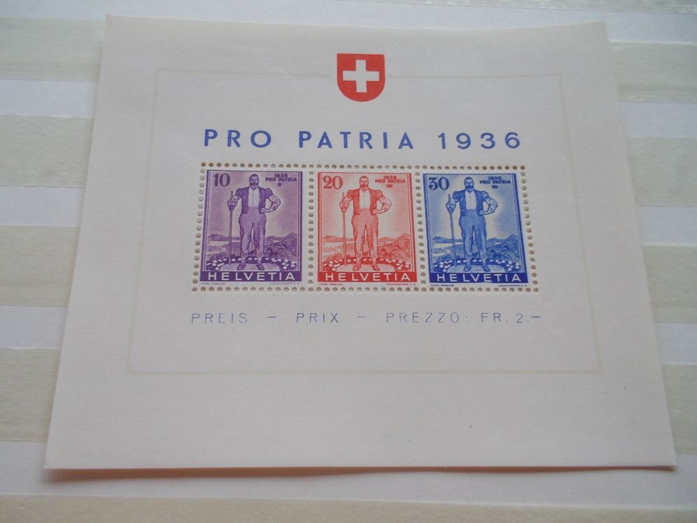 Block Pro Patria 1936 ** (Gebraucht) in Niederwil AG für CHF 9.2 – mit Lieferung auf Ricardo kaufen