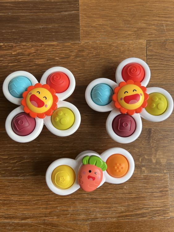 Baby Sensory Toys - Spinning, Suction, Rattle (3x) | Kaufen auf Ricardo