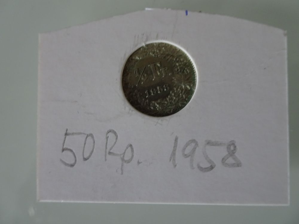 Silbermünze 50 Rappen 1958 | Kaufen auf Ricardo
