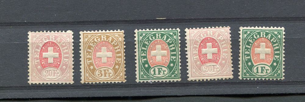 5 Telegraphenmarken 1868 a 81 Neuf Etat voir photos (Neu (gemäss Beschreibung)) in Stilli für ...