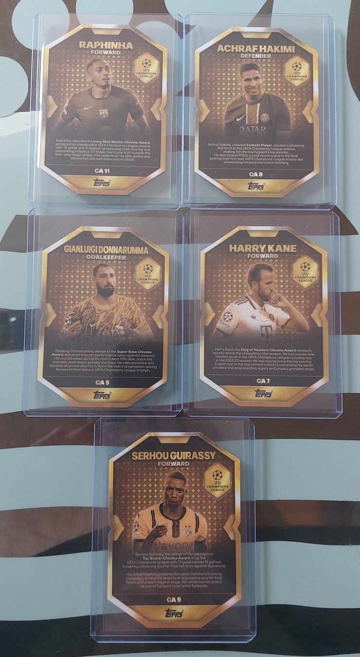 5x Topps Match Attax 2025/26 Chrome Shield Karten Lot - MINT (Neu ...