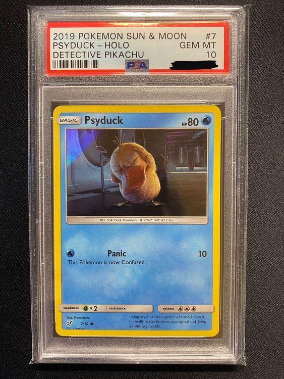 Psyduck Holo 7 - PSA 10 - Enton - Detective Pikachu - EN (Neu (gemäss ...