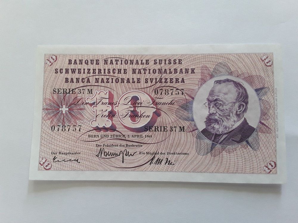 10er Note Schweiz 1964 bankfrisch selten | Kaufen auf Ricardo