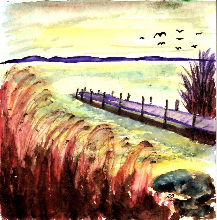 Aquarell: Der Steg (Neu (gemäss Beschreibung)) in Fribourg für CHF 2 – mit Lieferung auf Ricardo ...