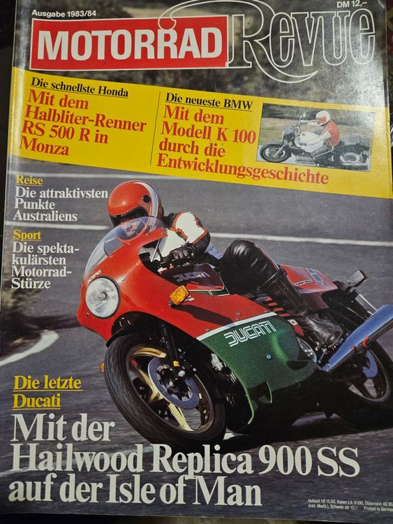 Motorrad Revue 1983/84 Ducati Honda RS 500 R BMW K 100 xb (Gebraucht ...