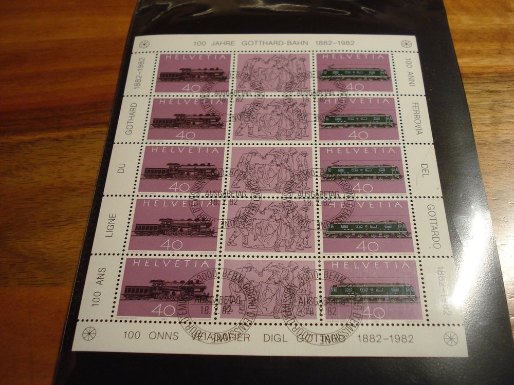 Kleinbogen 1982, 100 Jahre Gotthardbahn ET-o (Gebraucht) in Niederwil AG für CHF 1 – mit ...