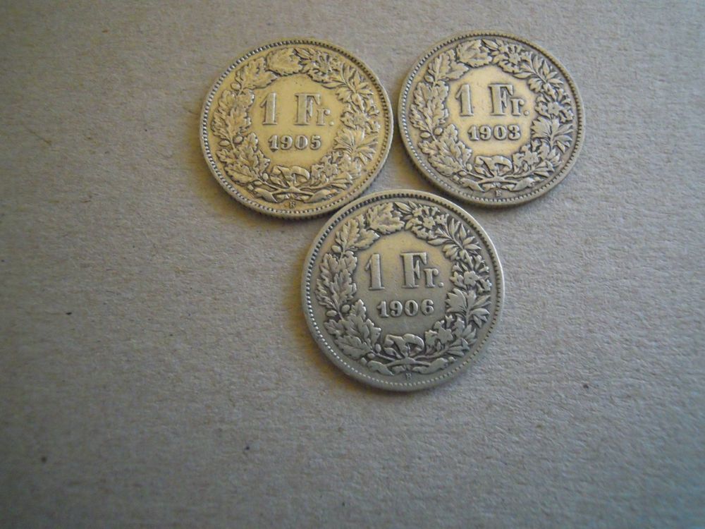 3 x 1 Fr. silber uralt (Gebraucht) in Kriegstetten für CHF 9.9 – mit Lieferung auf Ricardo kaufen