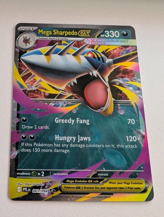 Mega Sharpedo ex - PFL EN 061/094 Double Rare Pokemon Card (Gebraucht ...