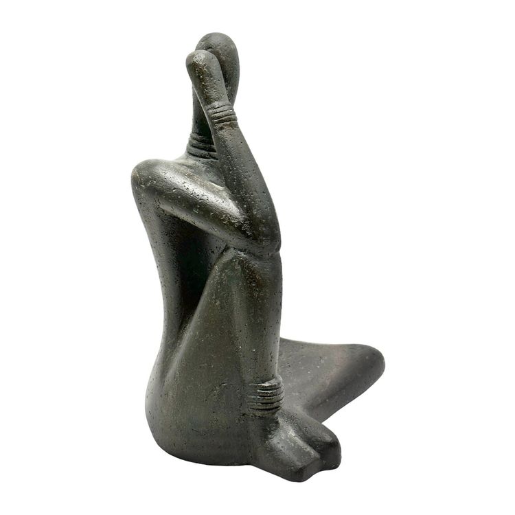 Statue en céramique d'art "Femme assise Contemplation" (D'occasion) à ...