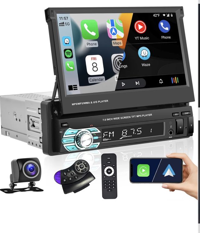 Hikity 1 Din Autoradio Bluetooth mit CarPlay und Android Aut (Neu ...