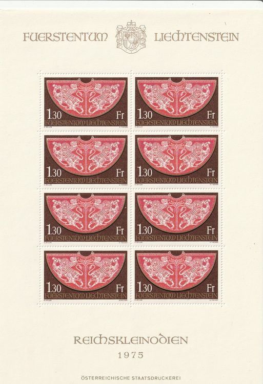Feuillet Liechtenstein 1975 Reichskleinodien neuf** (Neu (gemäss Beschreibung)) in Ste-Croix für ...