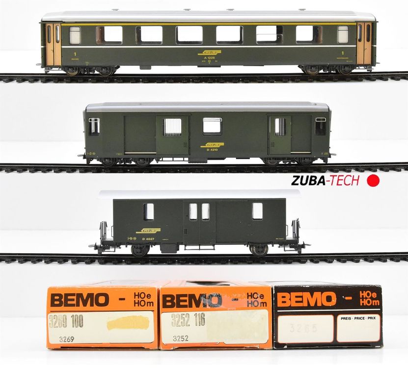 Bemo 3x Personenwagen der RhB H0m GS (Gebraucht) in St. Gallen für CHF 30 – mit Lieferung auf ...