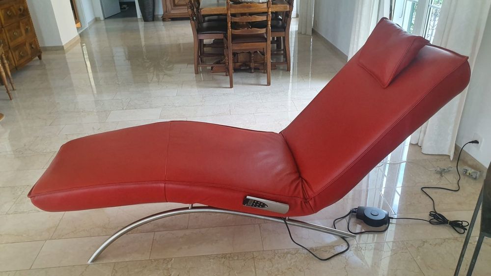 Relax-Liege Koinor mit Massagefunktion Bezug Leder in rot | Kaufen auf ...