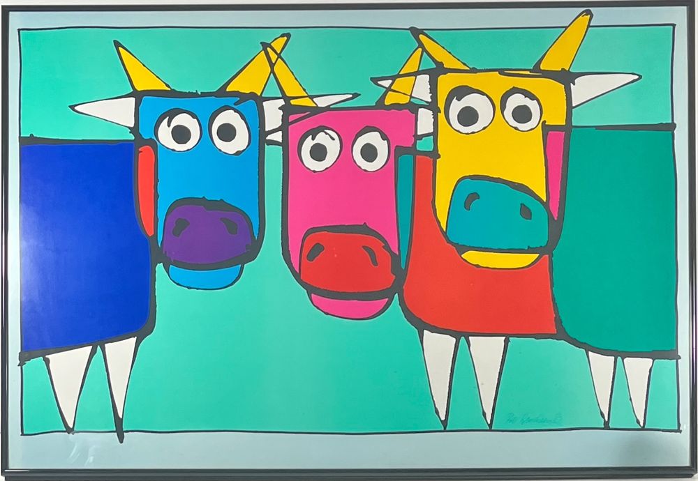 Bo Bendixen (1935) Grosse Litho. mit Kühen (Gebraucht) in Root für CHF ...