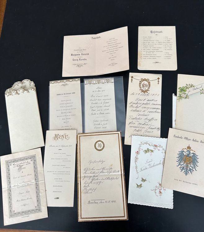 Lot von antiken Menukarten | Kaufen auf Ricardo