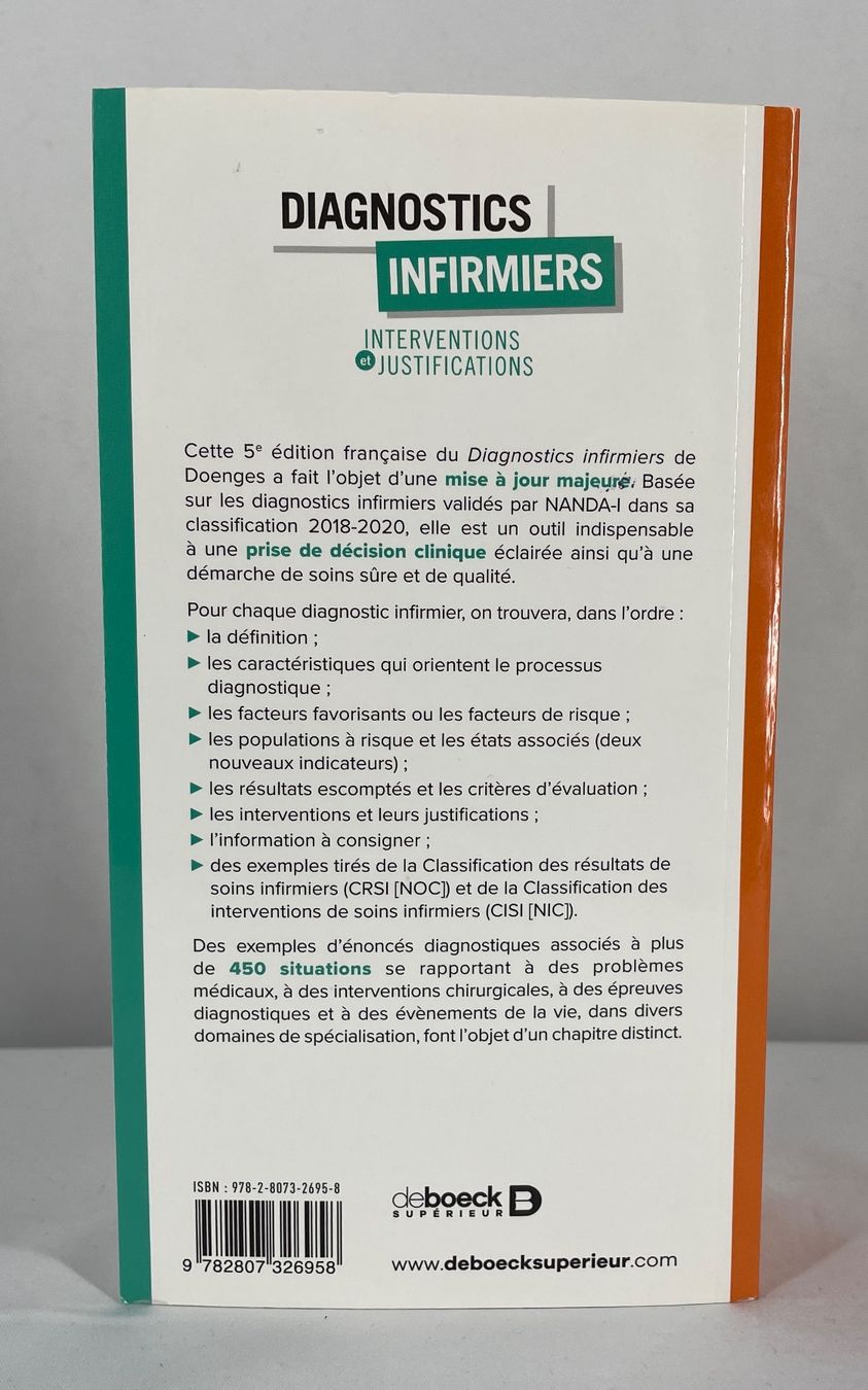 DEBOECK Diagnostics infirmiers 5e édition (D'occasion) à Lausanne pour ...