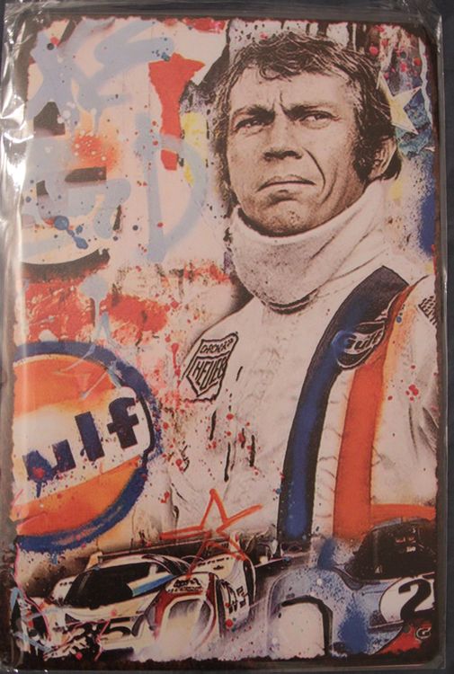 NEU: Steve McQueen Gulf Blechschild Auto Plakat (Neu (gemäss ...