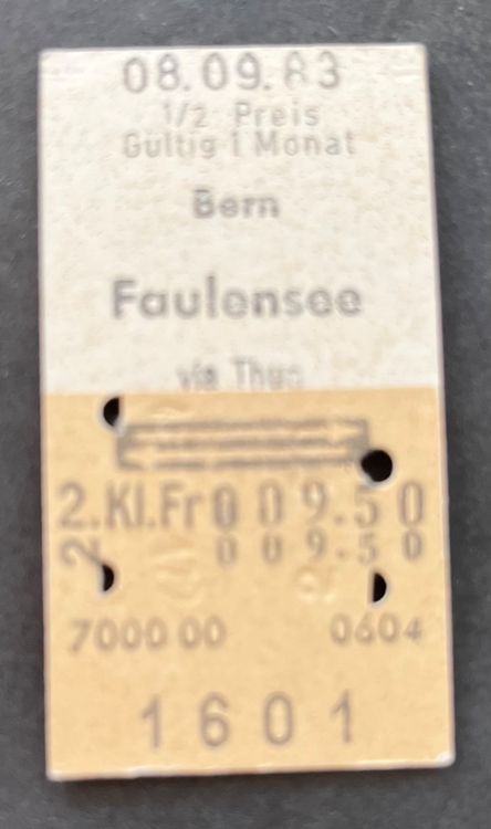 Bern Faulensee via Thun/ Billett 1983 | Kaufen auf Ricardo