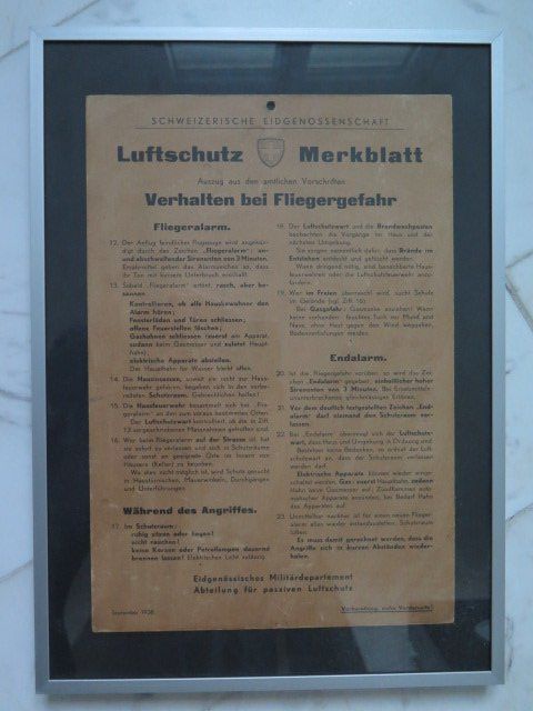 Luftschutz Merkblatt, Schweizerische Eidgenossenschaft, 1938 (Gebraucht ...