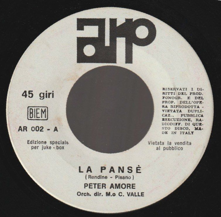7 " AMORE PETER LA PANSE' / BUTTA LA CHIAVE juke box ed Ita (Gebraucht) in bioggio für CHF 3.8 ...