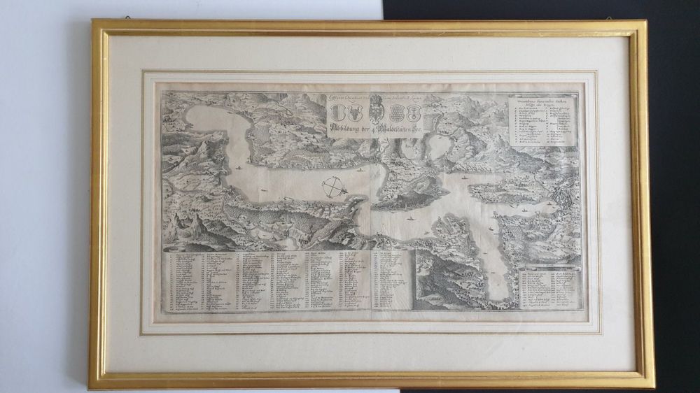 Vierwaldstättersee von Caspar Merian. 1653. Grosser Stich. (Gebraucht ...