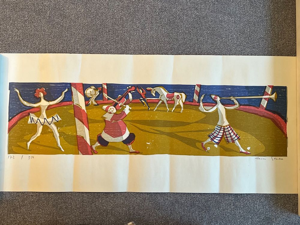 Vintage Zirkus Lithographie - Limited Edition Druck 173/350 (Gebraucht) in Basel für CHF 100 ...