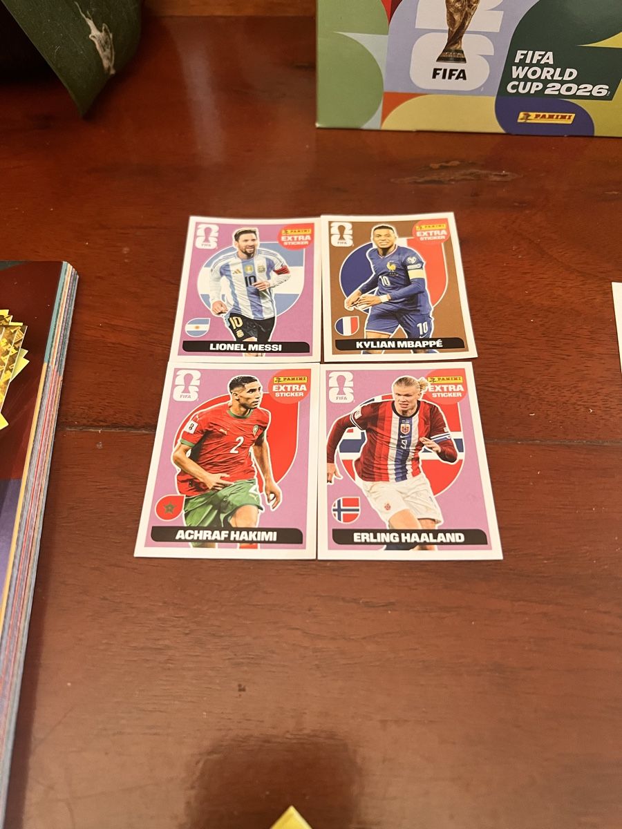 Panini extra 2026 Mbappe bronze, Messi, haaland et hakimi (Neuf (Voir ...