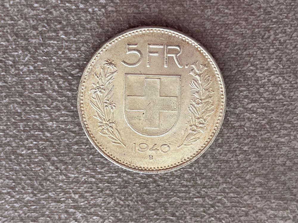 5 Franken 1940 Silber (Gebraucht) in Elsau für CHF 9 – mit Lieferung auf Ricardo kaufen