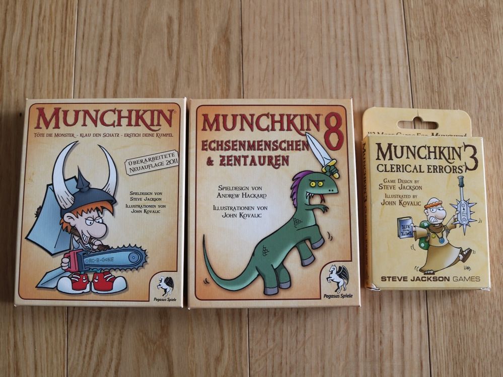 Munchkin (Grundpiel (D) + 3 (E) + 8 (D)) (Gebraucht) in Köniz für CHF ...