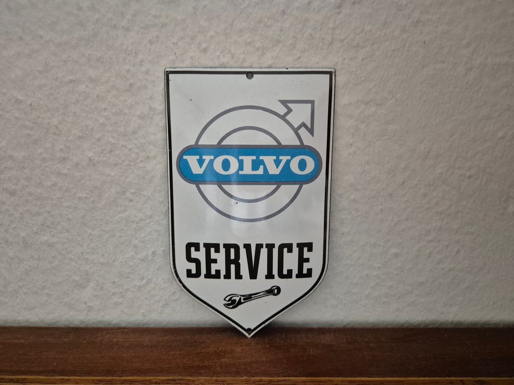 Emailschild Volvo Service Werkstatt Auto Logo Emaille Schild (Neu ...