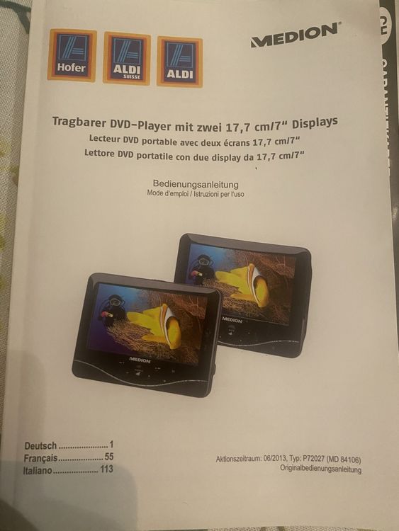 Tragbarer DvD Player set mit 2 Displays (Neu und originalverpackt) in ...