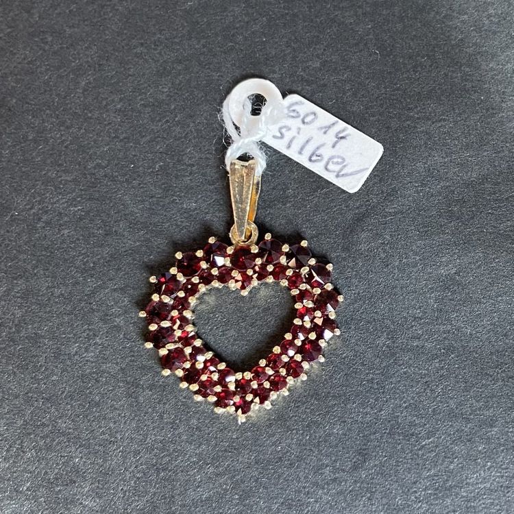 BÖHMISCHER GRANATSCHMUCK Ketten Anhänger Herz 6014 (Neu und ...