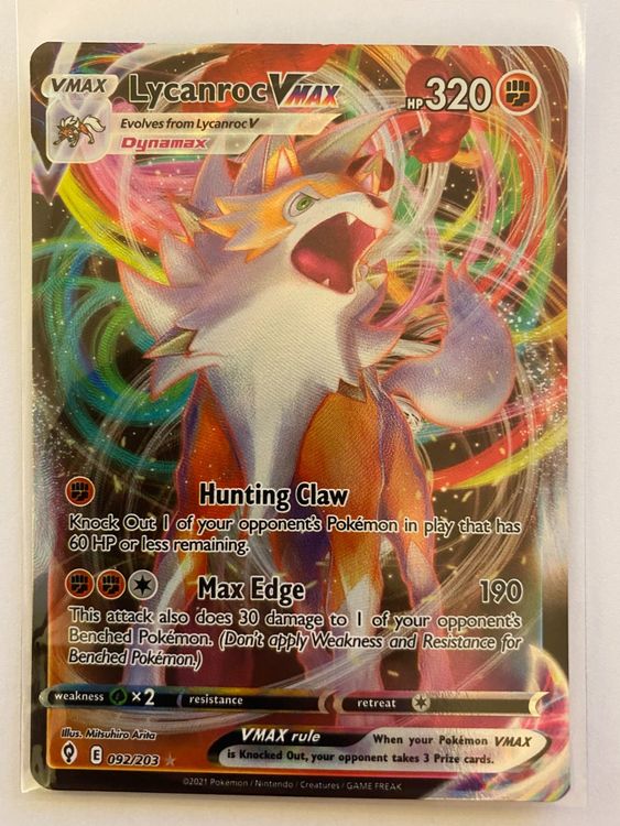 Pokemon Lycanroc VMax 092/203 Evolving Skies EN (Neu (gemäss ...