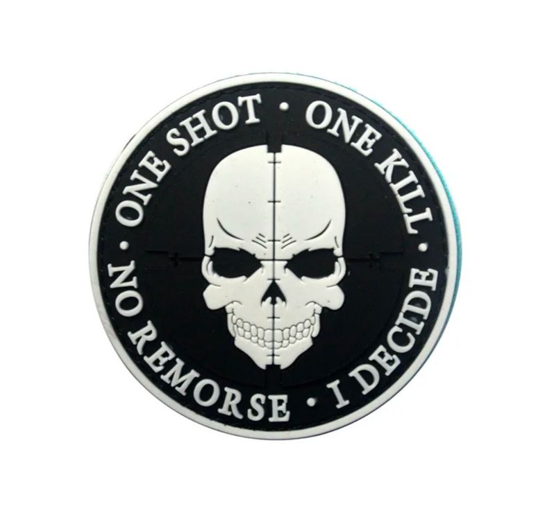 Badge Abzeichen PVC Armee ONE SHOT / ONE KILL mit Klett (Neu und ...