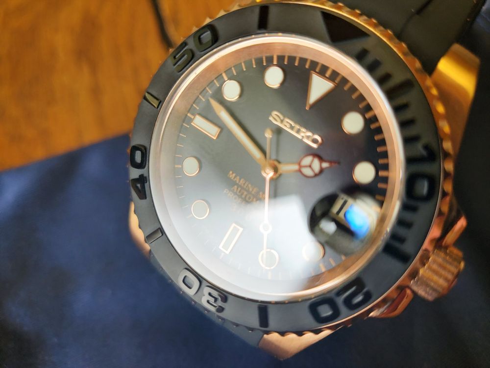 Seiko Mod Yachtmaster Style Oysterflex Automatic 44mm | Kaufen auf Ricardo