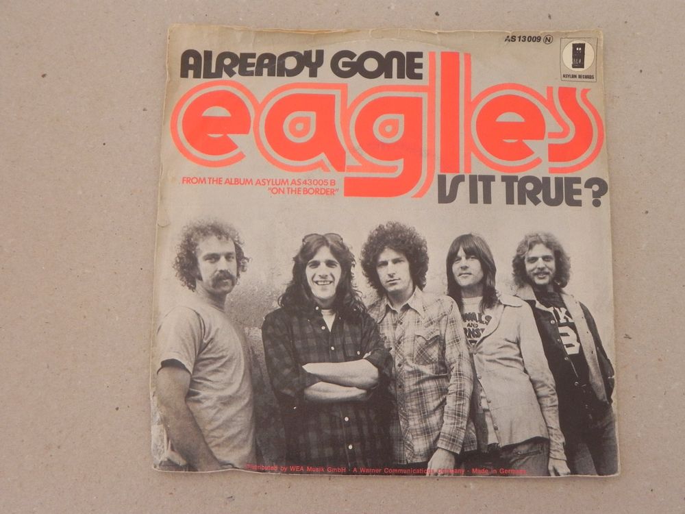 Single 7 " USA Kult Rock Band Eagles 1974 Already Gone (Gebraucht) in ...