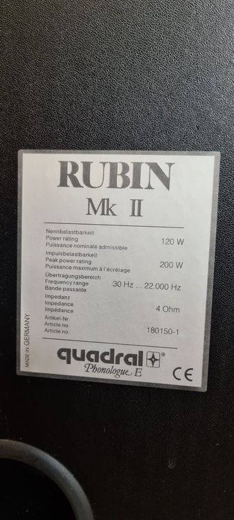 Boxen Rubin Mk2 Quadral 2 Stück (Gebraucht) in St. Gallen für CHF 130 ...