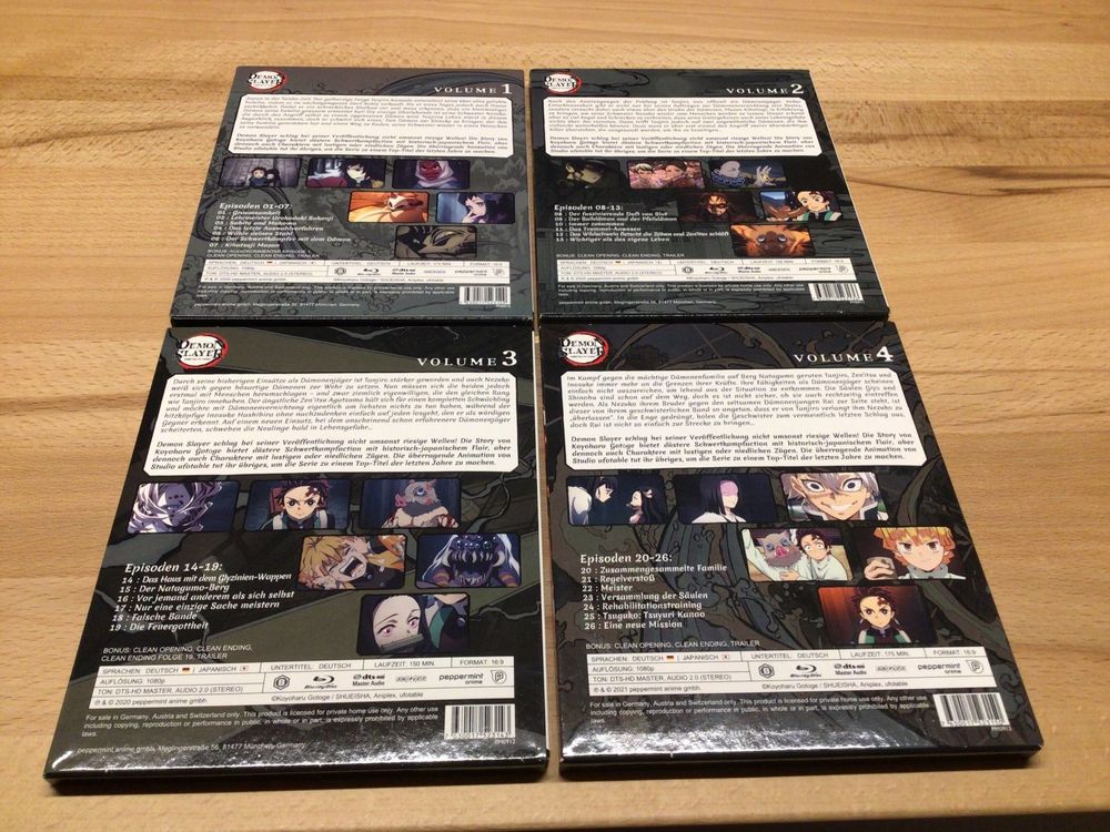 Demon Slayer - Blu Ray - Staffel 1, Vol. 1, 2, 3 & 4 (Gebraucht) in Sarmenstorf für CHF 130 ...