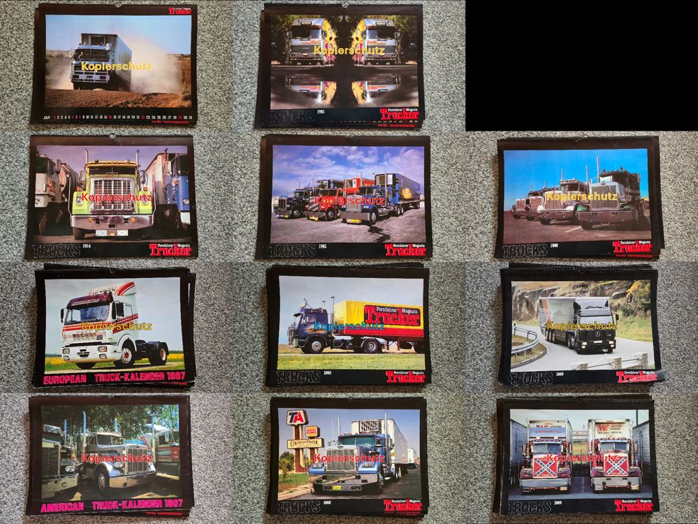 Vintage Trucker Kalender 80er Jahre (11 Stück) (Gebraucht) in Nidfurn ...