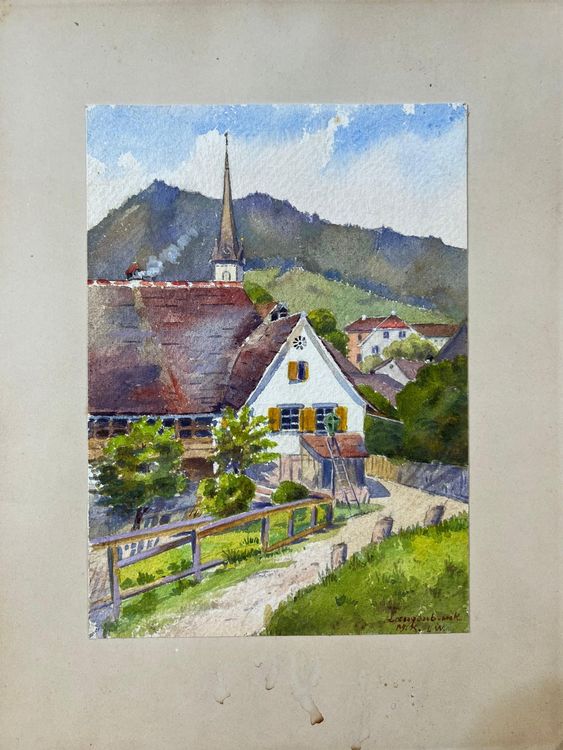 Landschaft Aquarell Signiert mit Unleserlich Notiz. (Gebraucht) in Neuhausen am Rheinfall für ...