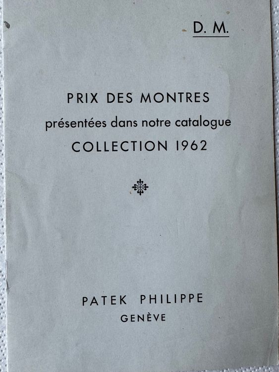 Rare Patek Philippe price list from 1962 | Kaufen auf Ricardo