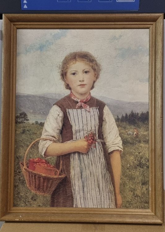 Gemälde Mädchen Erdbeeren im Korb Anker (Gebraucht) in Moosseedorf für ...