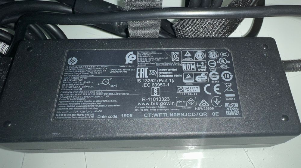 Netzteil Laptop Kabel HP 100-240 V-1.5A 50-60HZ 90Watt max (Gebraucht ...
