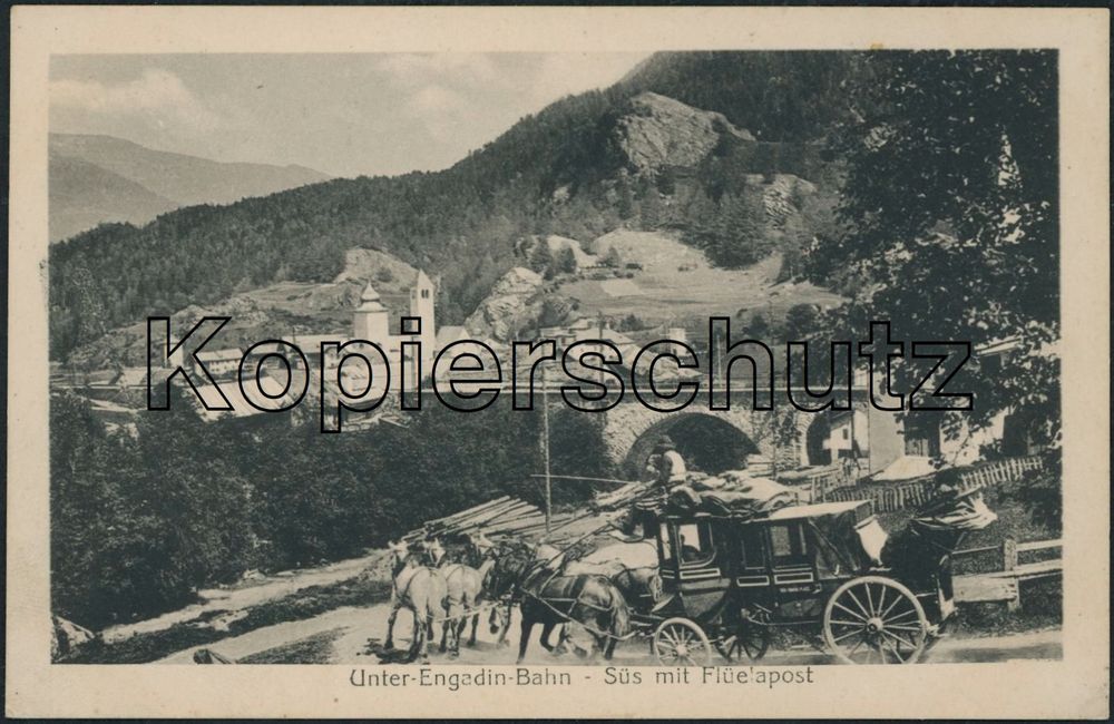 GR Süs - Susch - Postkutsche - Flüela Pass - Militärstempel (Gebraucht) in Schindellegi für CHF ...
