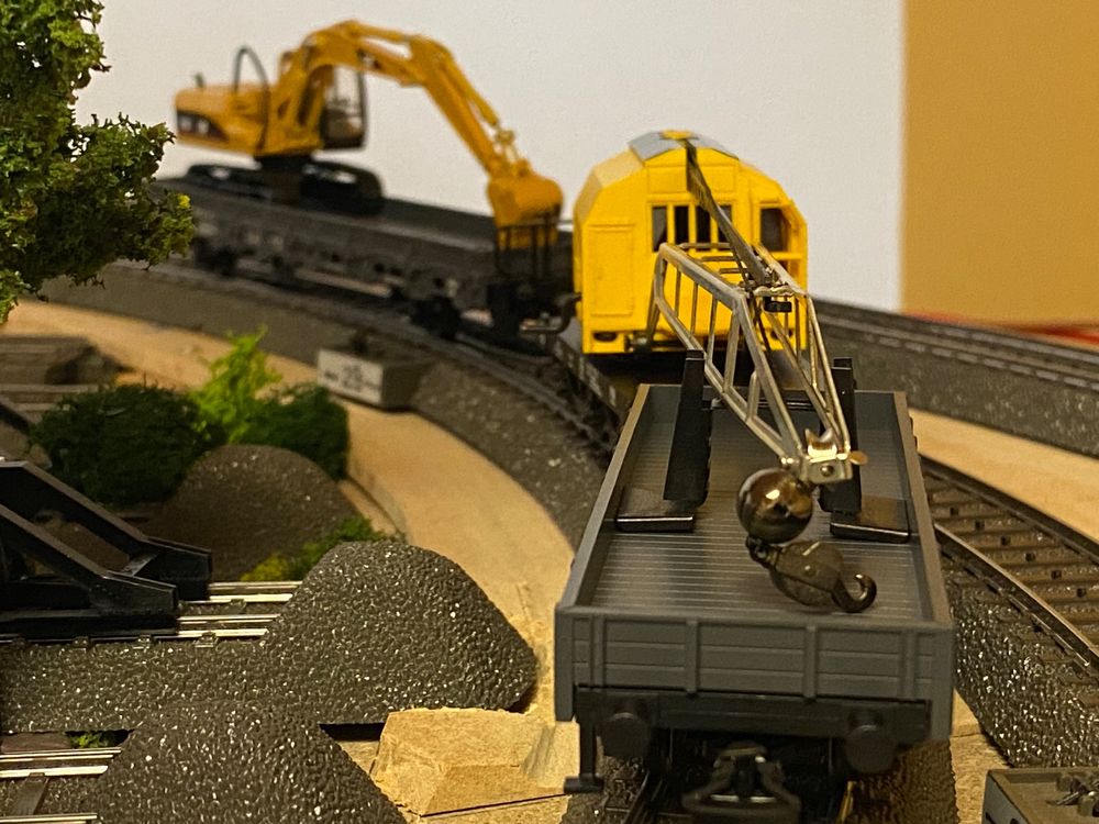 Märklin Bauzug mit Kran und Bagger, 3 teilig; TOP Zustand (Gebraucht ...